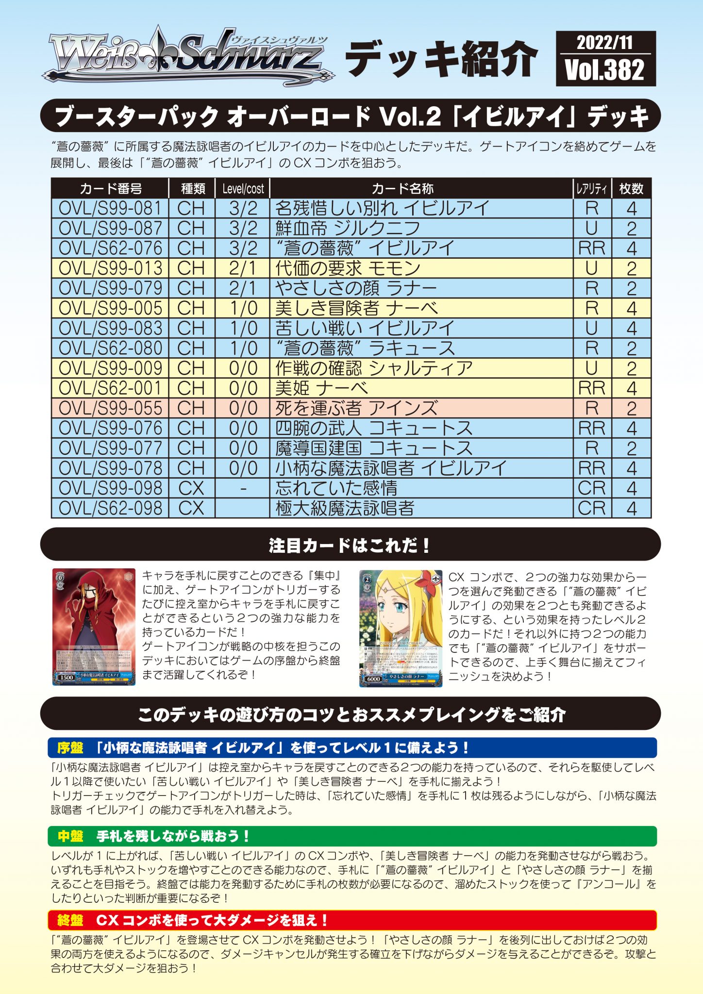 Vol.382 オーバーロード Vol.2 「イビルアイ」デッキ ｜ ヴァイスシュヴァルツ｜Weiβ Schwarz